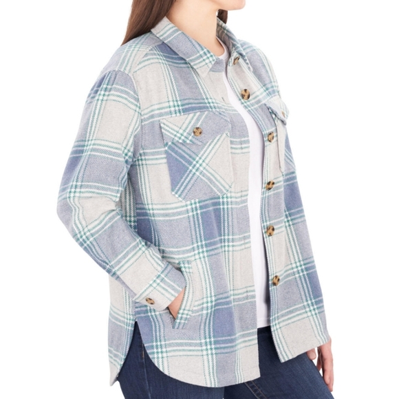 members mark | Jackets & Coats | Button Up Plaid Shacket | Poshmark